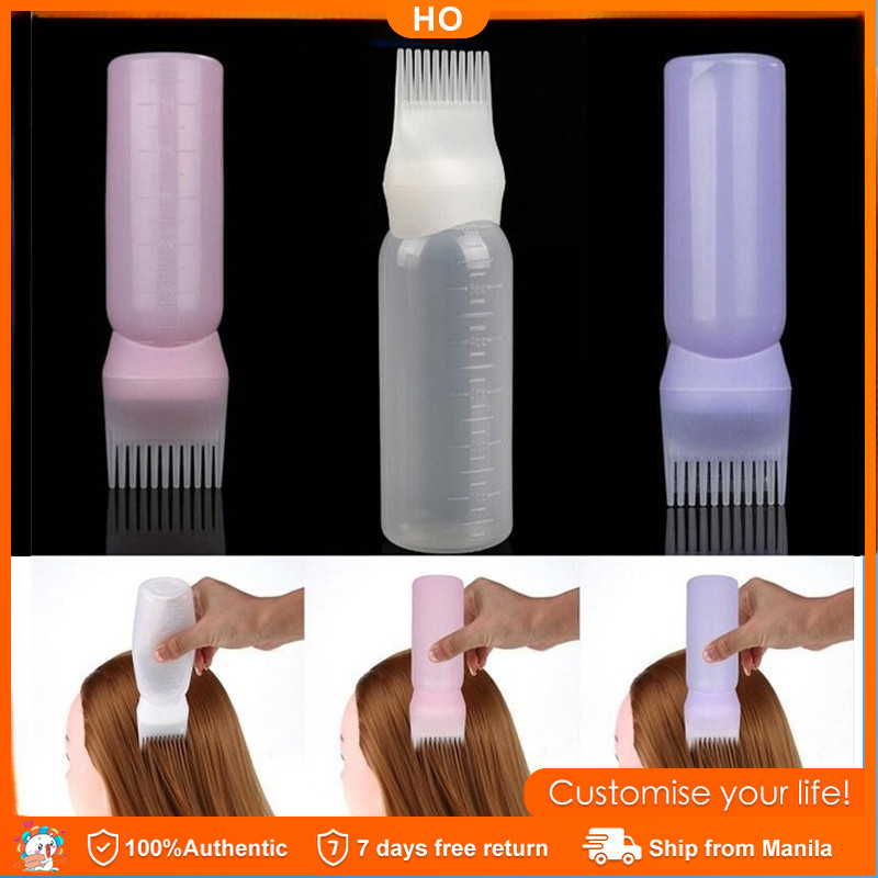 Refillable Plastic Hair Dye Bottle With Applicator Brush Hair Coloring ...