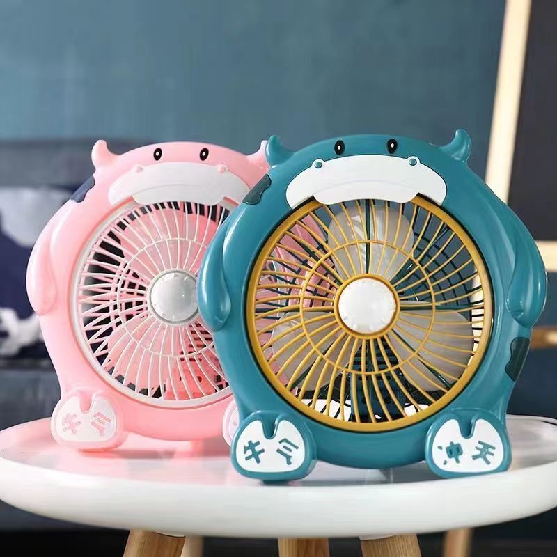 Electric fan Mini cartoon mini fan Student dormitory home cute wind ...