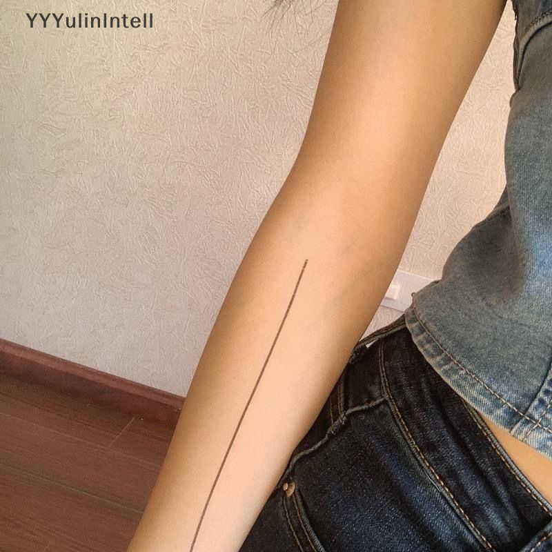 Ylph Linear Ray Temporary Tattoo Stickers Arm Neck Simple Fashion Black ...