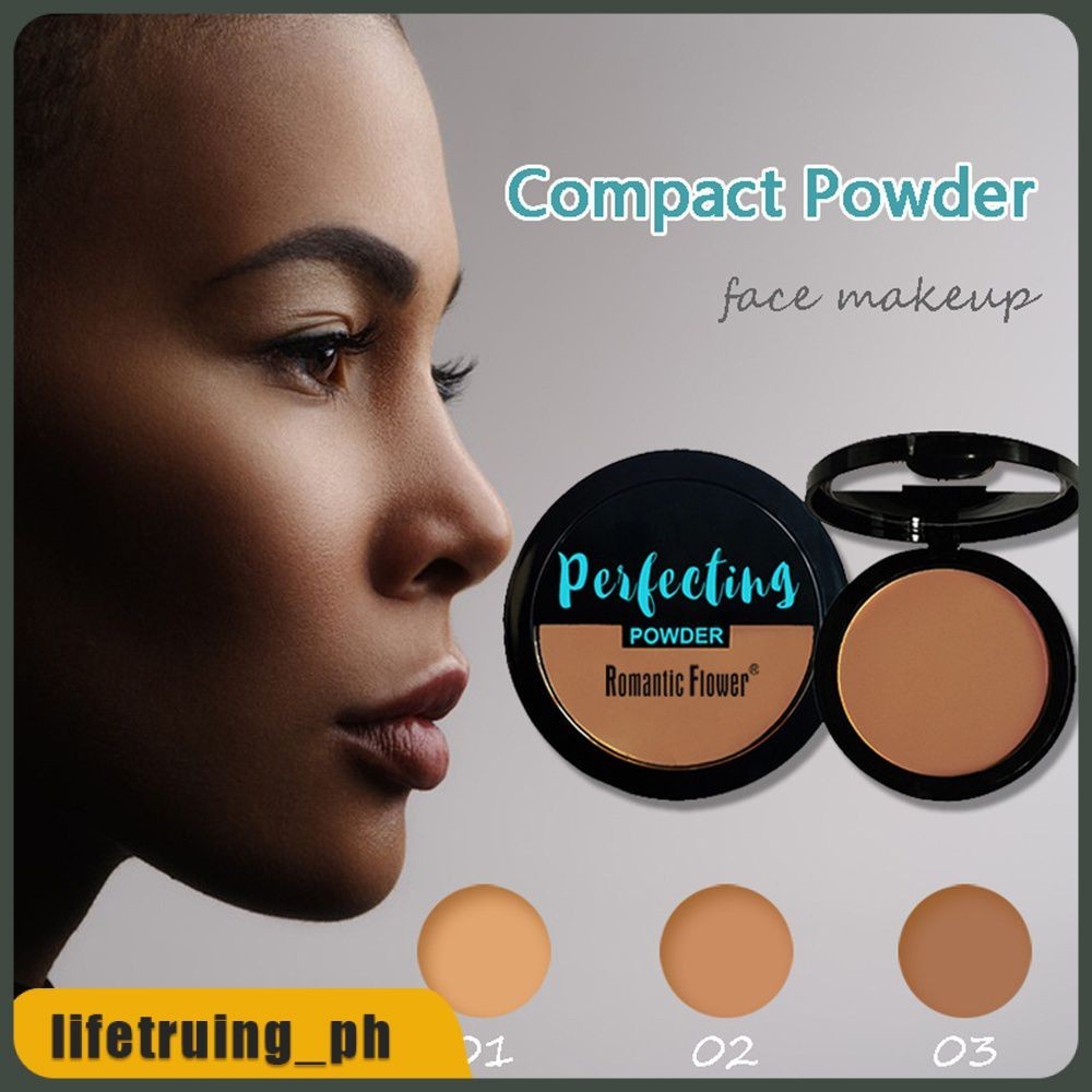 Romantic Flower Matte Compact Powder Long Lasting Oil Control Natural ...