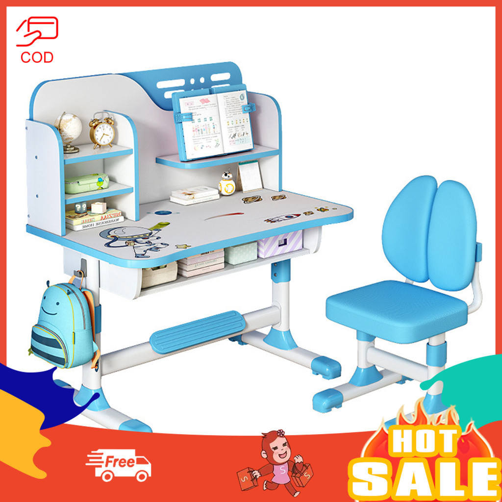 TW-2Pcs/Set Premium Kids Study Desk Chair Set, Height Adjustable ...