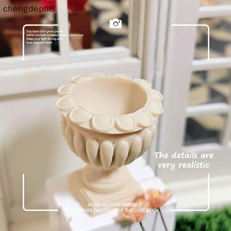 [very good] 1:12 Dollhouse Miniature Flowerpot Roman Column Mini Flower ...