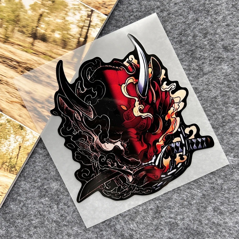 JDM Ghost Samurai Reflective Stickers Decoration Motorcycle Motorbike ...