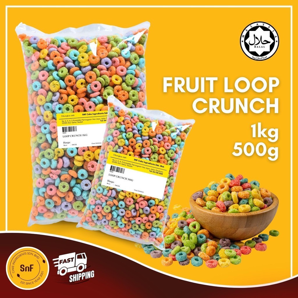 Rainbow Ring Crunch Cereal Chocojar Repack Colour Cereal Halal 1kg 500g ...
