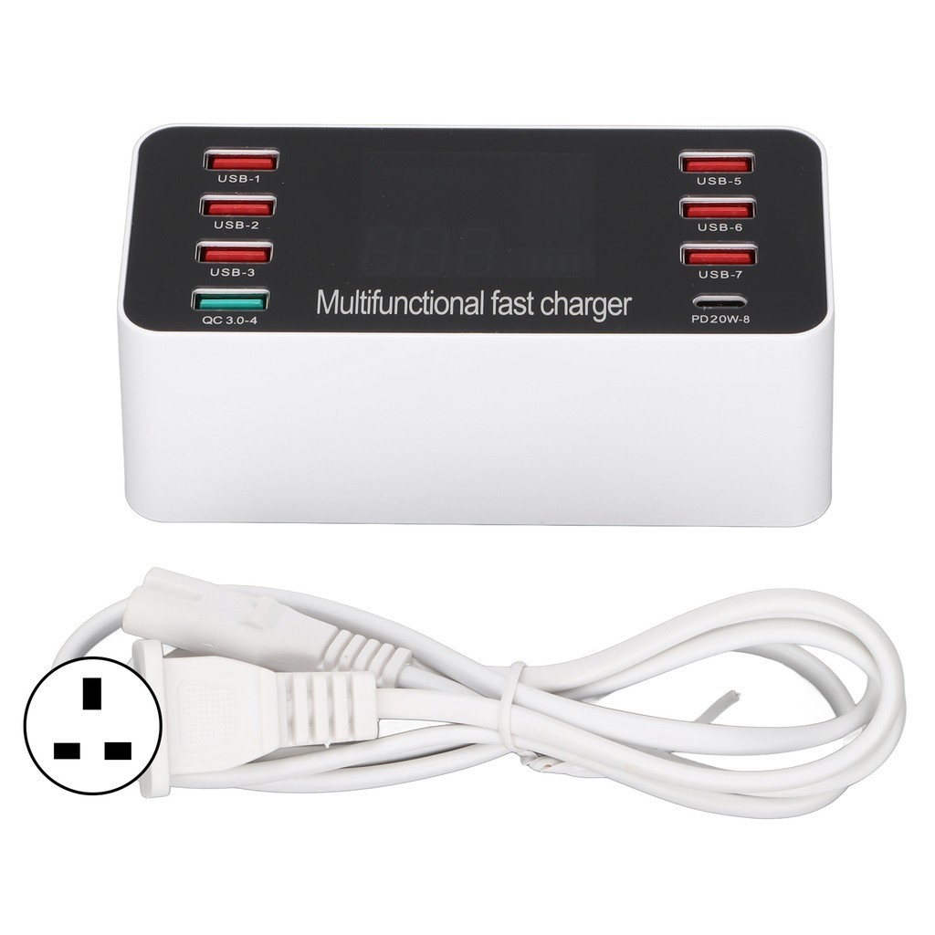 60W Multiple USB Charger 8 Port Desktop Charging Station with Fast ...