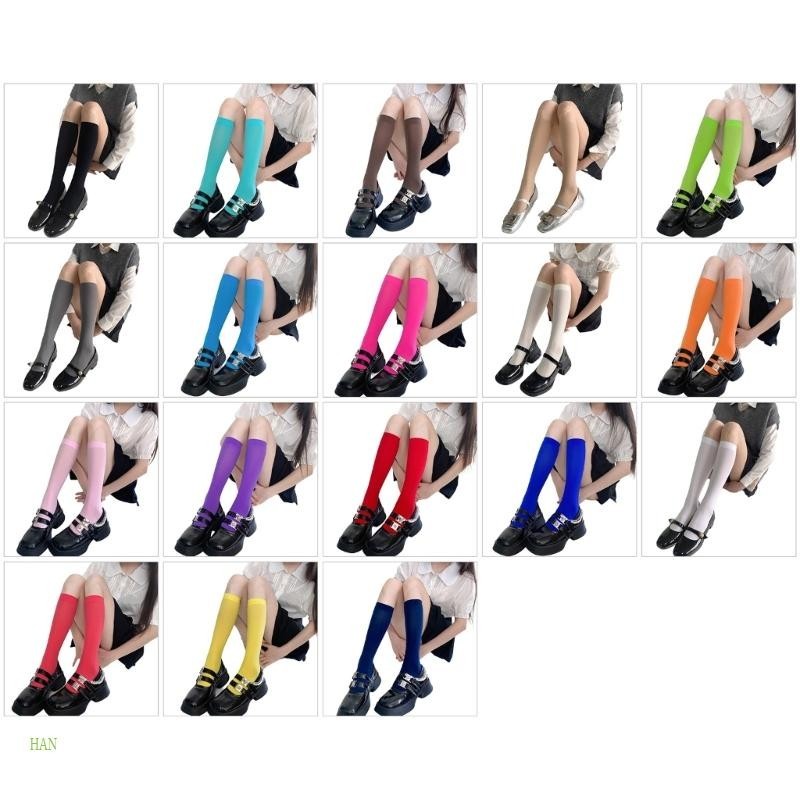 HAN Women Knee Socks Tube Socks Cute Colorful Knee Stockings Tube Socks ...