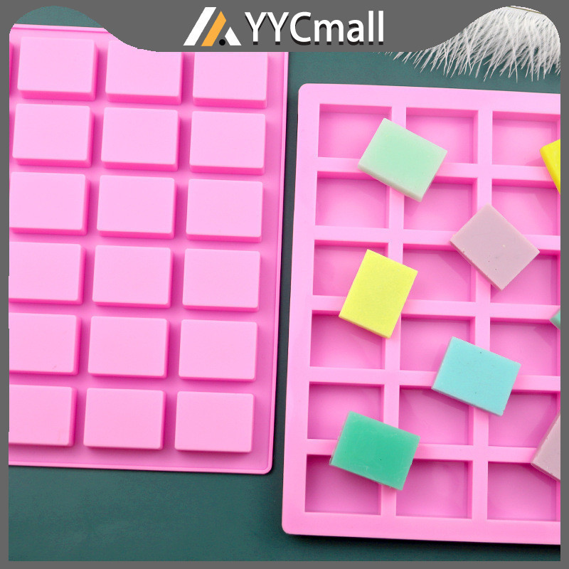 Square Soap Silicone Molder Cavity Plain Soaps Mold Chocolate Molder ...