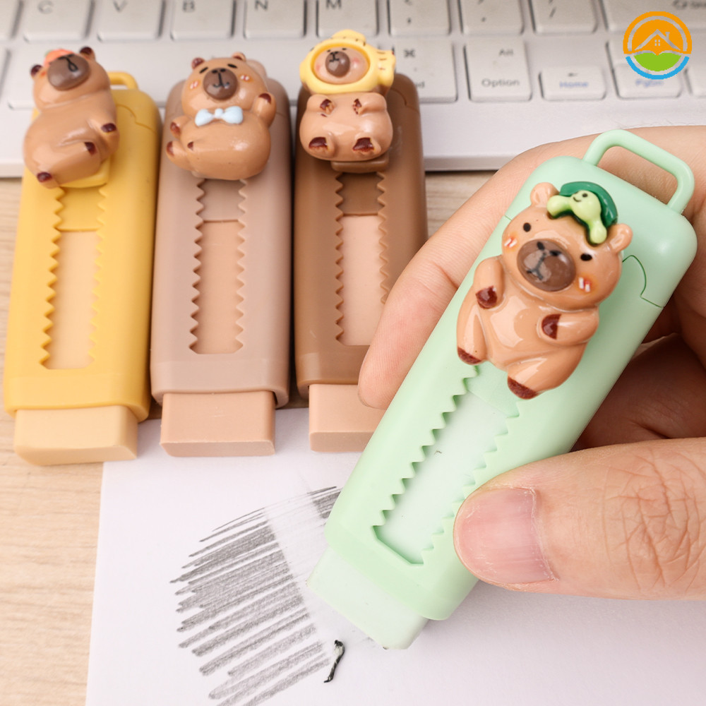 Lovely Capybara Shape Push-pull Design Eraser - Student Cute ...