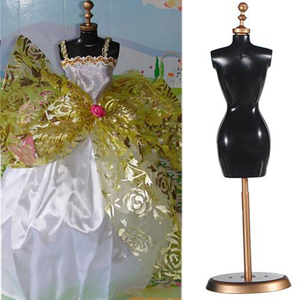 LDqy_ Mini Dress Clothes Gown Mannequin Model Stand for Dollhouses ...