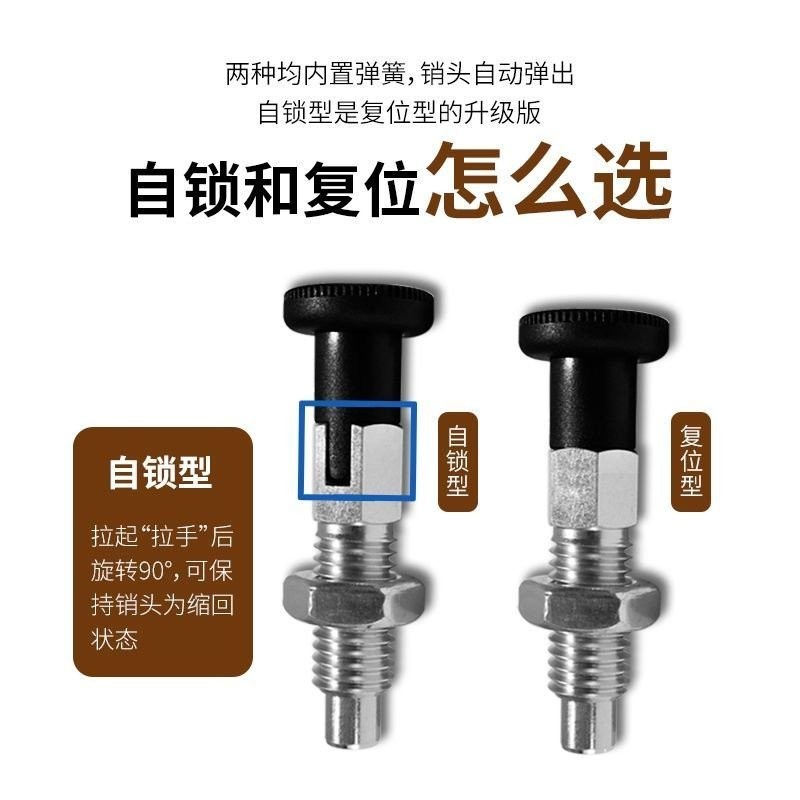 Stainless Steel Self-locking Indexing Pin Carbon Steel Galvanized Reset ...