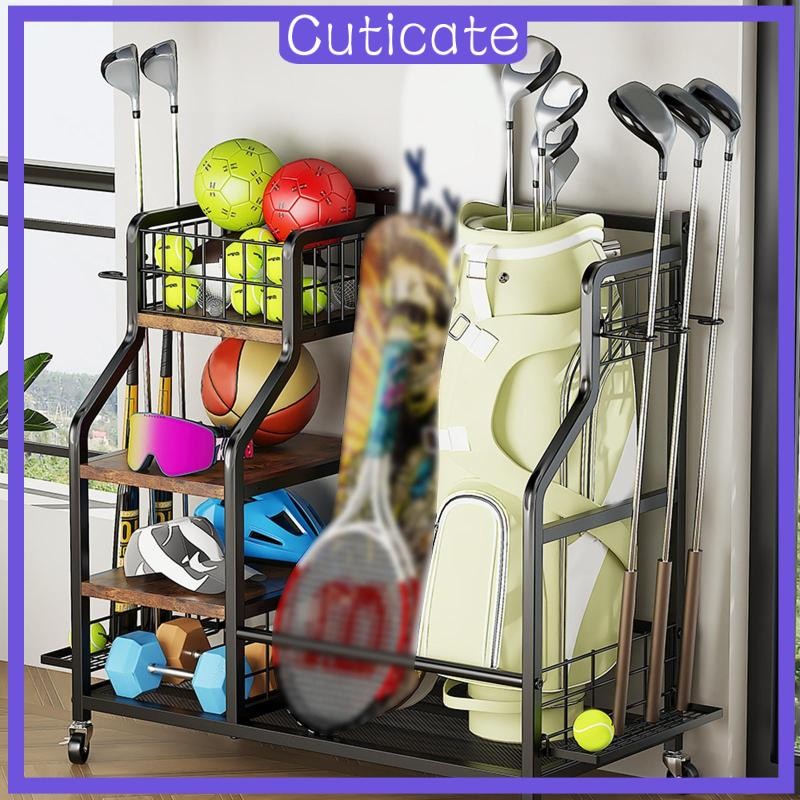 [CUTICATE] Golf Bag Storage Stand Large Golf Storage Garage Organizer ...