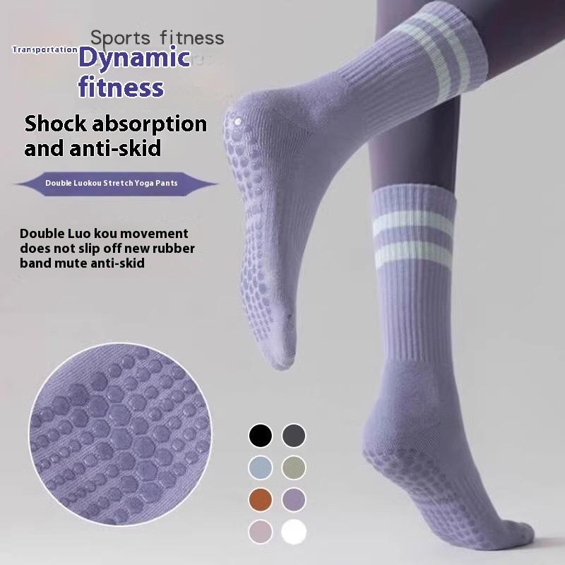 Yoga socks non-slip silicone bottom women's mid-tube socks summer ...
