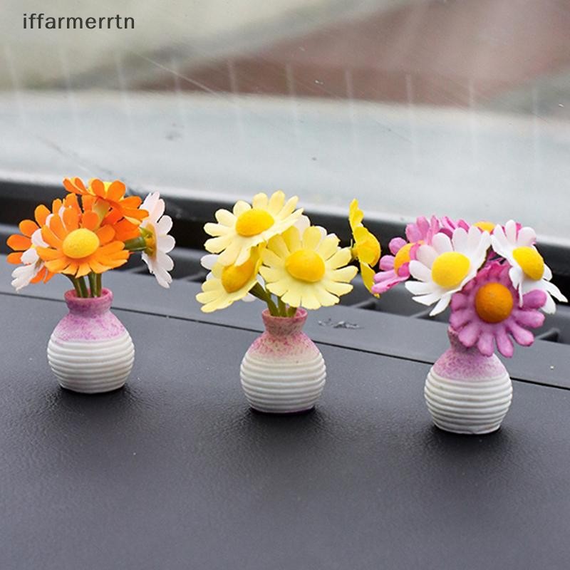ir Cute Mini Bunny And Daisy Flower Vases Car Dashboard Decorations Fun ...