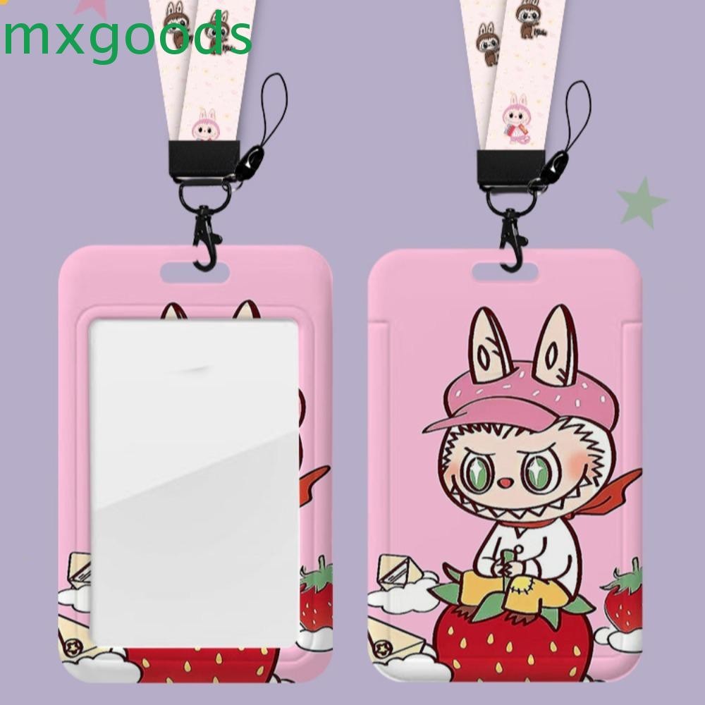 MXGOODS Labubu Card Holder, Cartoon Keychain Hanging Neck Card Case, Portable Credit Card Holder ...