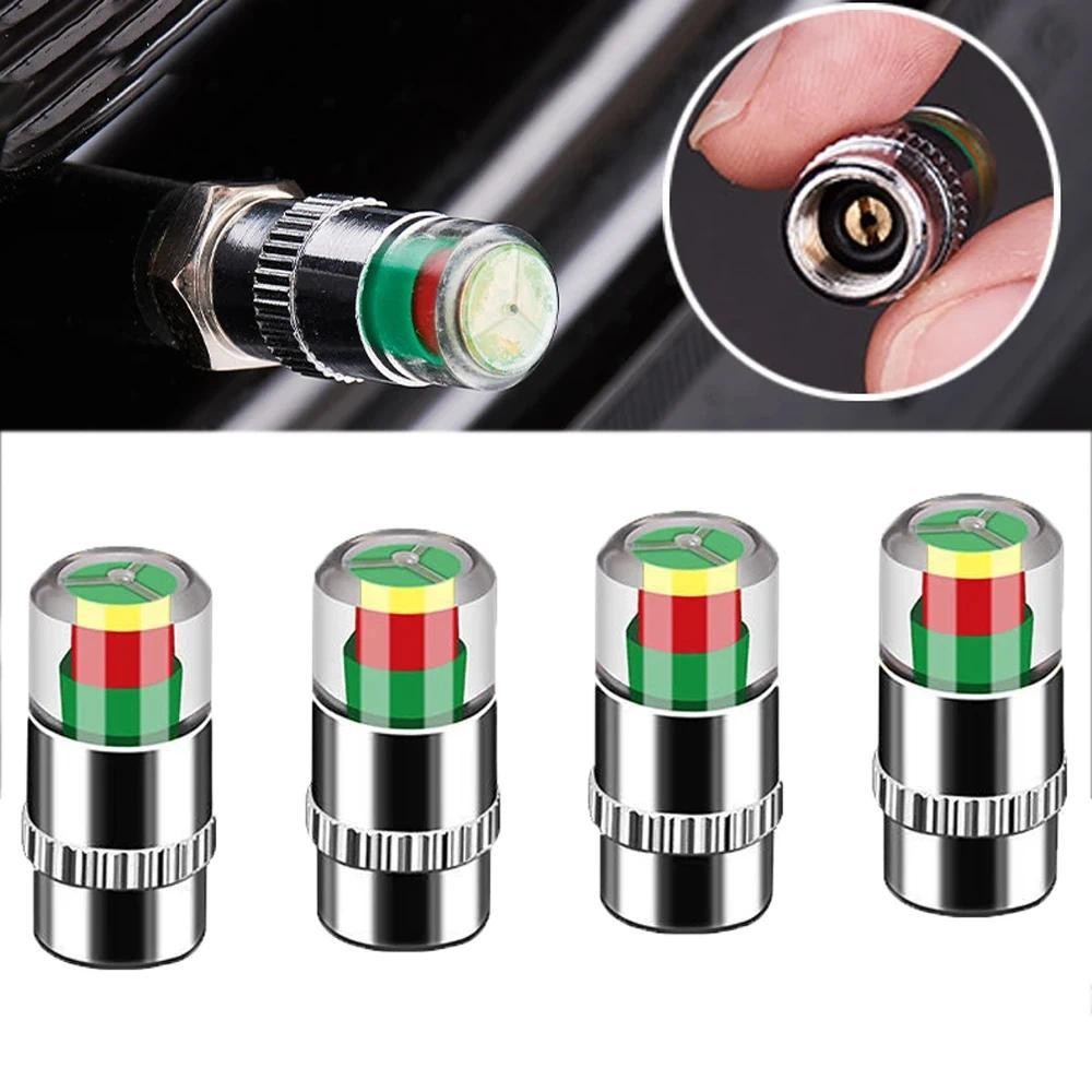 Cars Tire Air Pressure Monitor Alert 4Pcs/set Indicator Tire Valve Cap ...