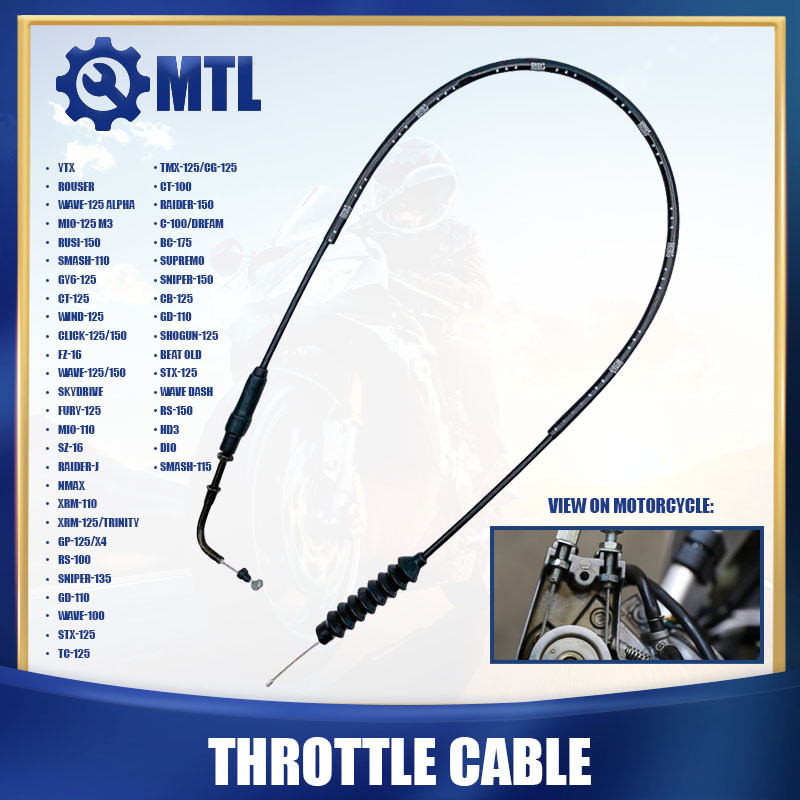 MTL THROTTLE Cable for TMX CLICK MIO BEAT BARAKO SMASH CB125 WAVE YTX ...