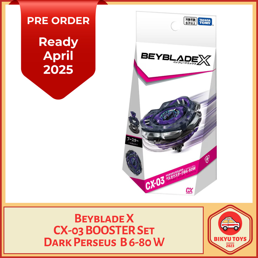Beyblade X CX-03 Dark Pereus Bump Ratchet 6-80 Bit W Wedge Booster Set ...