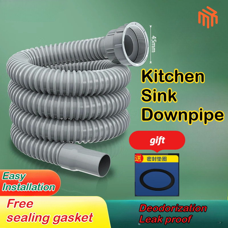 [MX2] Kitchen Sink Sewer Pipe Extended Single Sink Stainless Steel ...