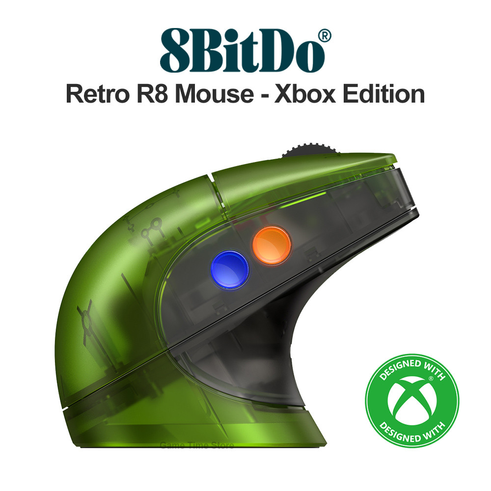 8Bitdo Retro R8 Mouse, Xbox Edition Tri-Mode Mouse with Charging Base ...