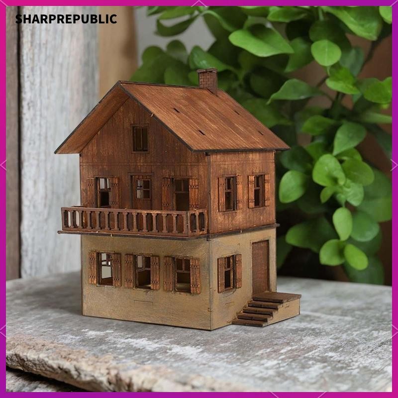 [Sharprepublic] 1/72 House Model Kits DIY Crafts Wooden Model Kits ...