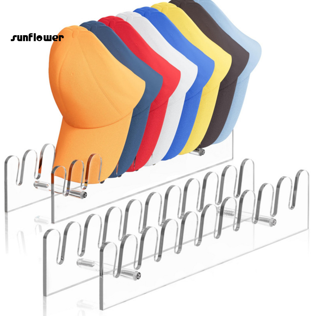 SF_ Baseball Cap Rack Acrylic Baseball Cap Organizer Heavy Duty Hat ...