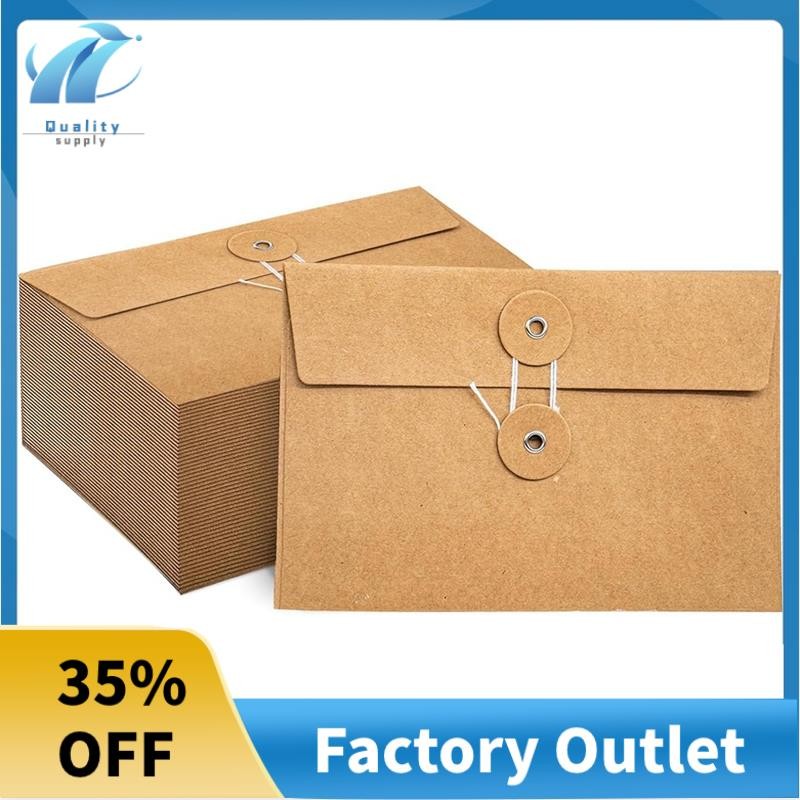 Superb 40 Pcs Kraft Paper Envelopes Brown Envelopes with String Tie ...