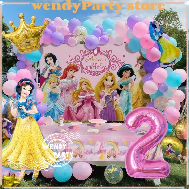 Disney Princess Snow White Theme Balloon Garland Arch Kit Macaron Latex ...