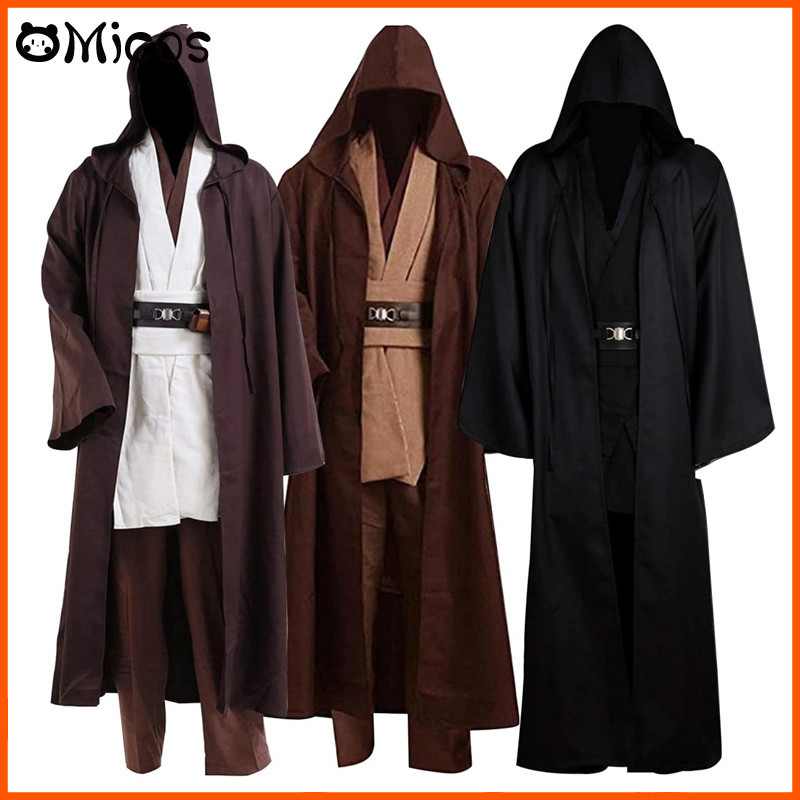Halloween Jedi Role-playing Waist Tied Clothing Men's Waist Tied Hooded ...