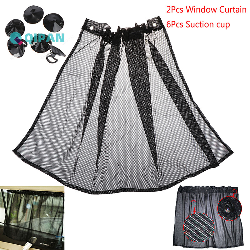 [QIPAN] Universal 2Pcs Car Van Truck SUV VIP Window Curtain Anti-UV ...