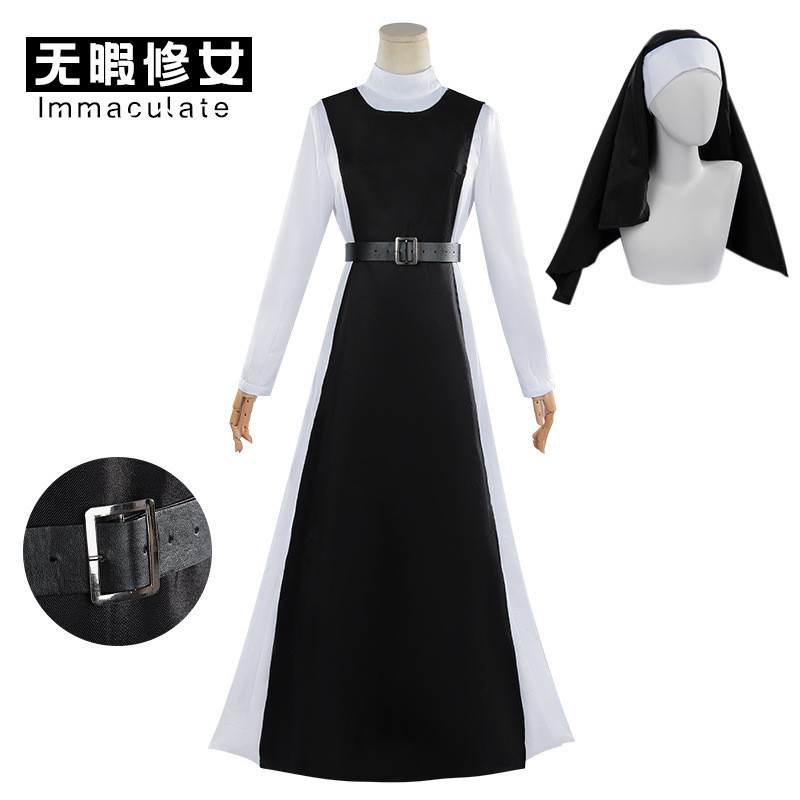 Flawless Nun cos Costume Nun Costume Halloween Children Adult Virgin ...