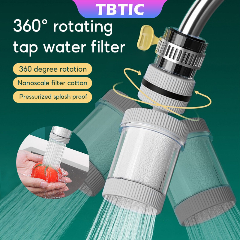 360 Degree Faucet Filter Splash-proof Shower Tap Water Filter Kitchen ...