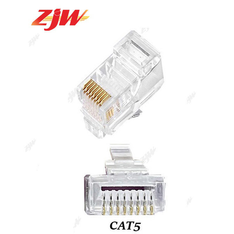 ZJW 100 Pcs CAT5/CAT6 FTP RJ45 Pass Through connector RJ45 Connector ...