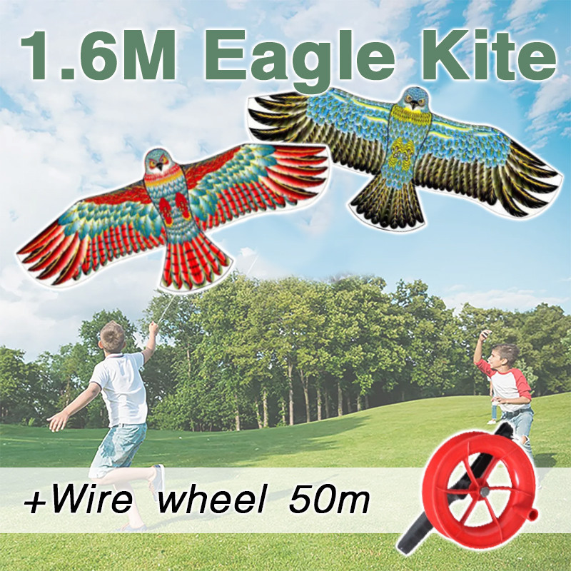 1.6m Flat Eagle Kite Children Flying Bird Kites Outdoor Toy Fad ...