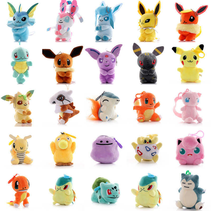 Complete Set of Cute Pokémon Plush Keychains 5-Inch Mini Collectible ...