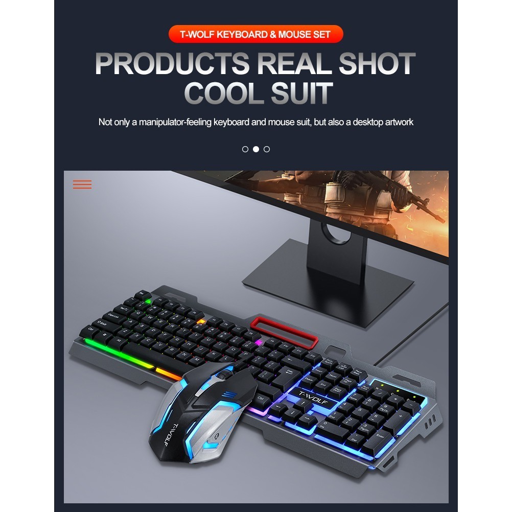 T-WOLF TF600 METAL GAMING KEYBOARD MOUSE SET | Shopee Philippines
