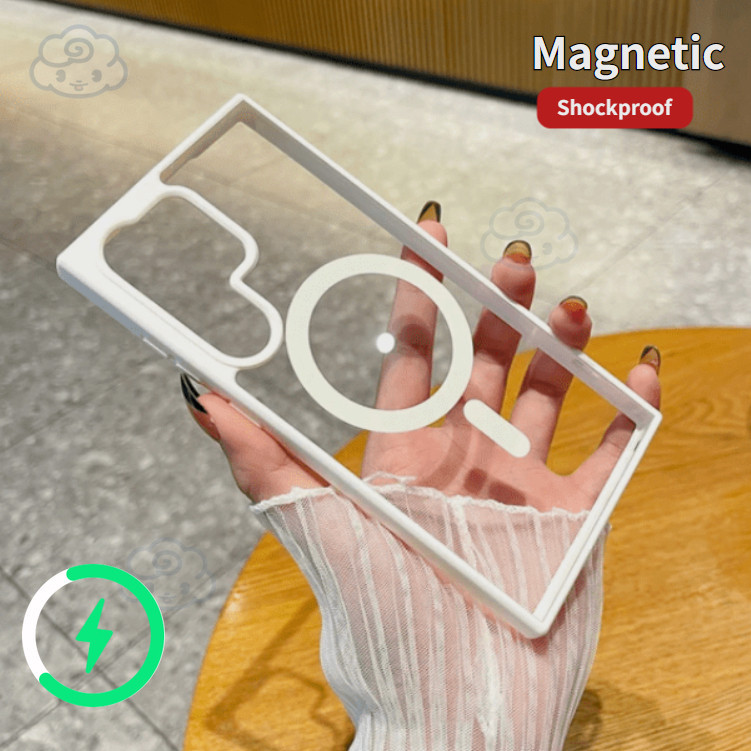 Luxury Magnetic Macaroon Color Clear Acrylic Hard Case For Samsung ...