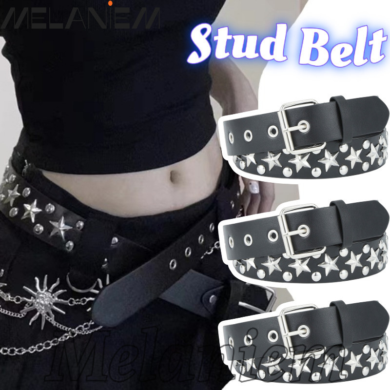 Pentagram Rivet Waist Belt - Retro, Punk Rock, Y2K - Metal Stud Belts ...
