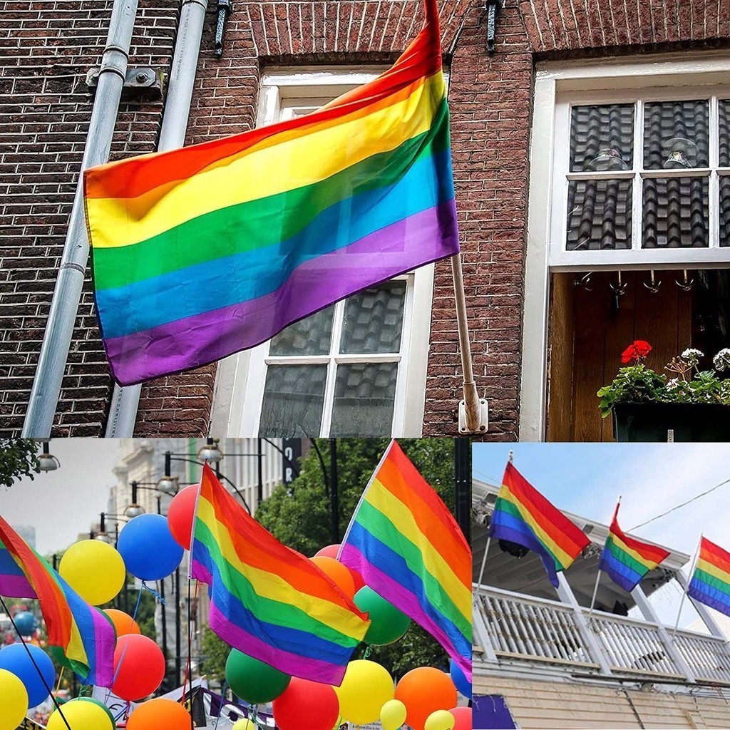 Nice Rainbow Flag 90 x150cm/3*5ft Quality Pretty Rainbow Parade Flag ...