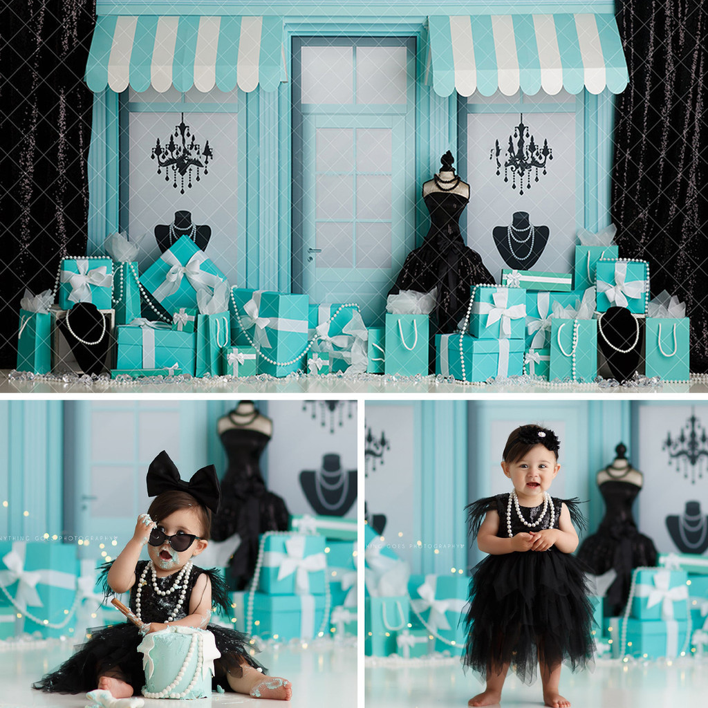 Jewelry Diamond Shop Backgrounds Blue Gift Box Girl Adult Photogrpahy ...