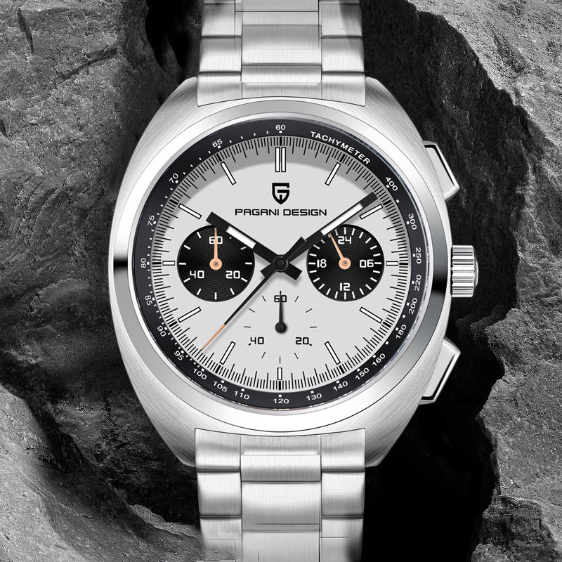 PAGANI DESIGN Panda Dial Men Watch Japan VK63 Chronograph Quartz watch ...