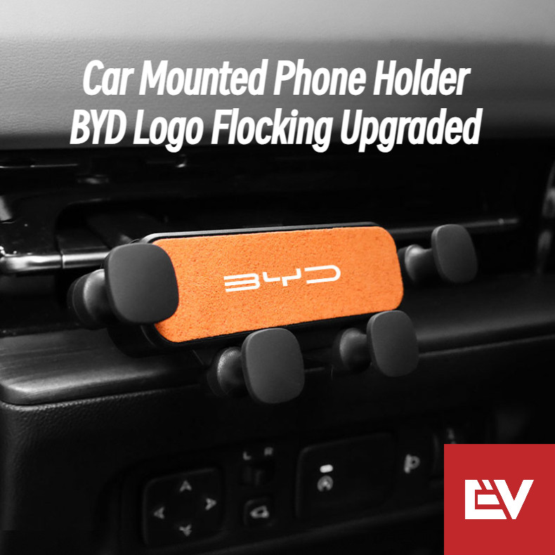 BYD Logo Car Mounted Phone Holder Flocking Highend Texture | Shopee ...