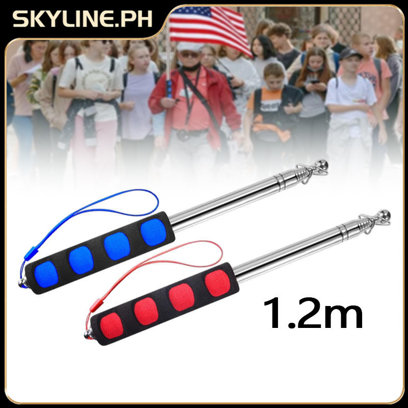 1.2M Telescopic Flag Pole Stainless Steel Tour Guide Flag Pole Portable ...