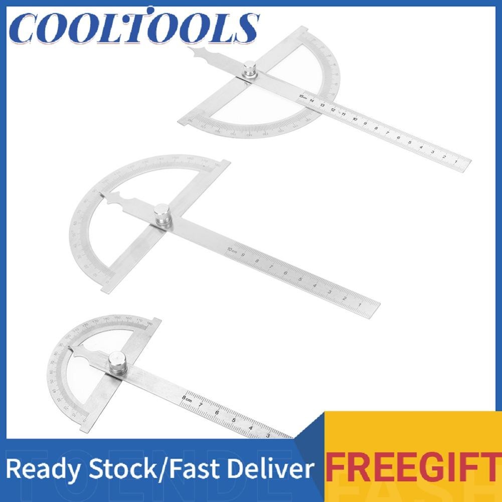 Cooltools Protractor Ruler 0-180 Degree Stainless Steel Goniometer Angle Finder Gauge 15cm ...