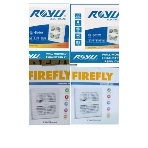 FIREFLY/ROYU WALL MOUNTED EXHAUST FAN 4" / 6" PLUG NOT INCLUDED EXHAUST ...