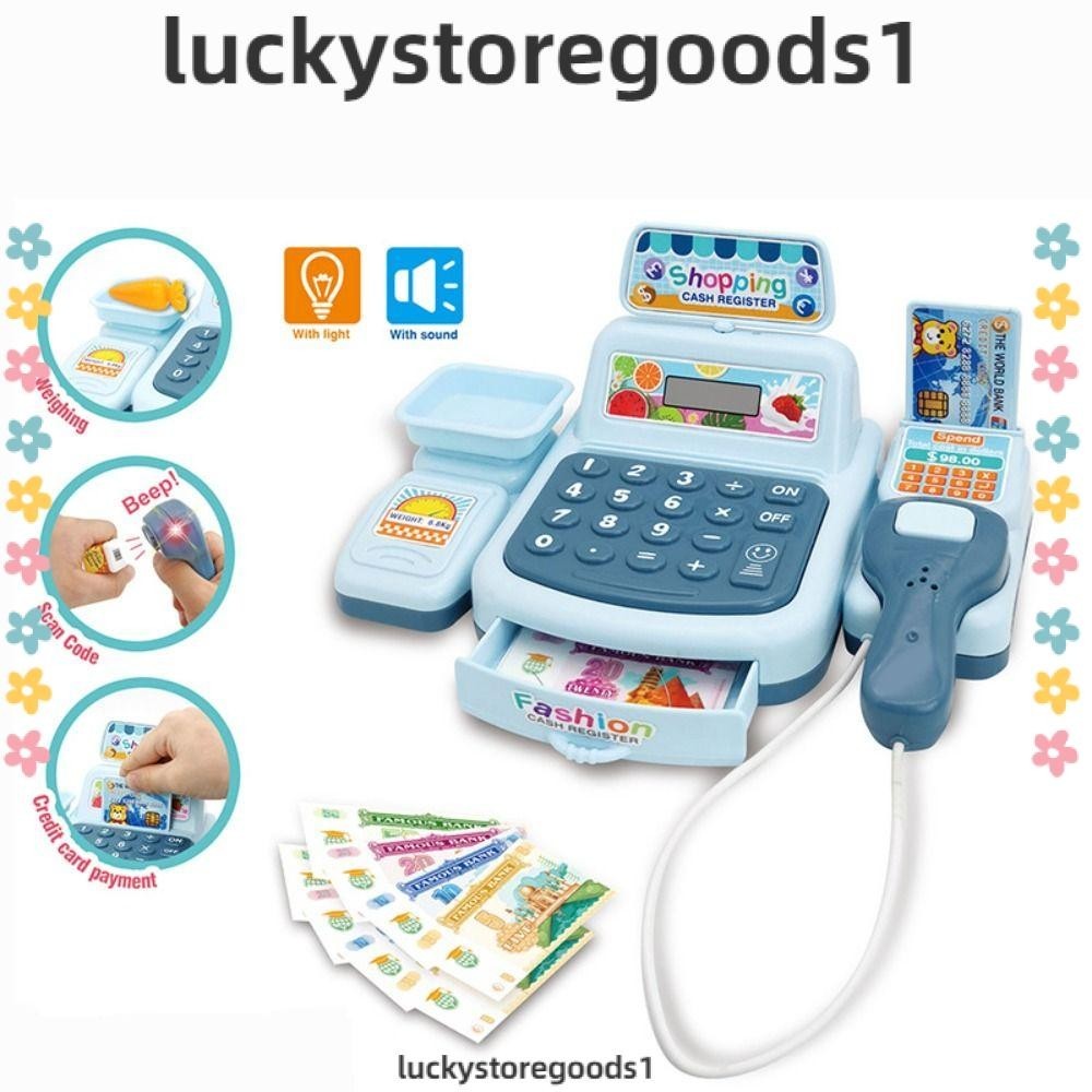 LUCKYSTOREGOODS Supermarket Cash Register, Lighting Role Play ...