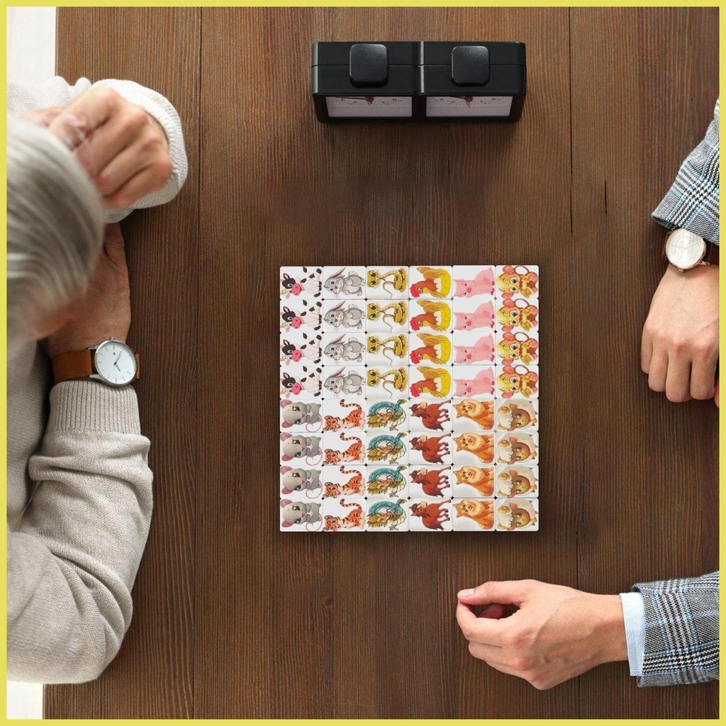 Block Mahjong Game Set 48pcs Blocks Stacking Game Traditional Mahjong ...