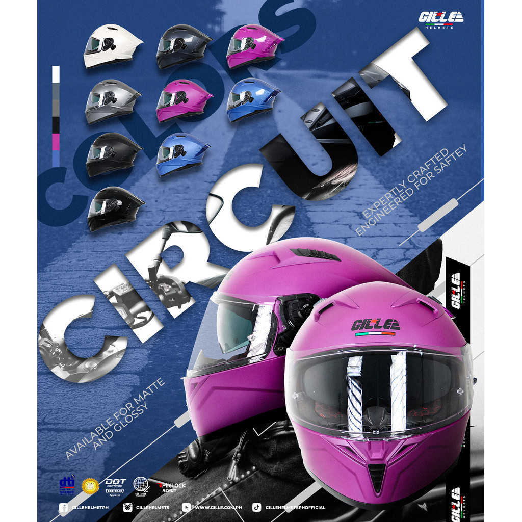 GILLE 843 CIRCUIT Helmet Full Face Dual Visor Motorcycle Helmet For ...