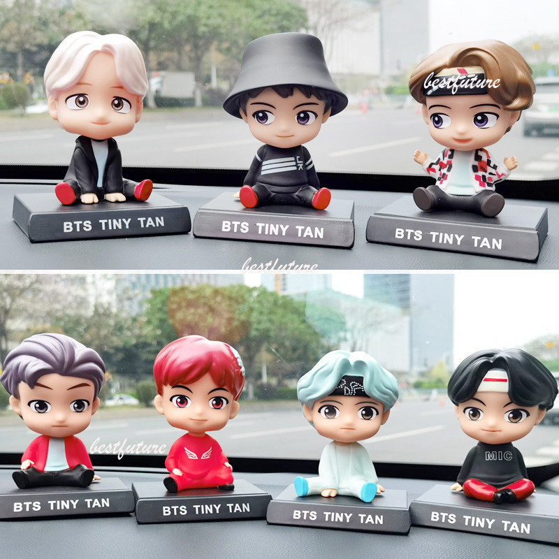 Cartoon Bts Action Figure Shaking Head Jungkook V Jimin Suga RM J-Hope ...