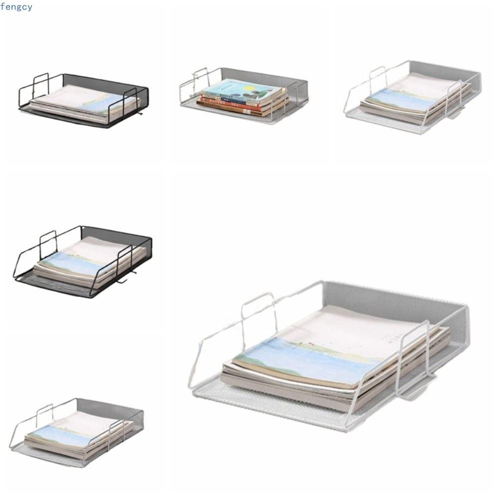 FENGCY File Storage Rack, Single Layer Stackable Desktop Document Shelf ...