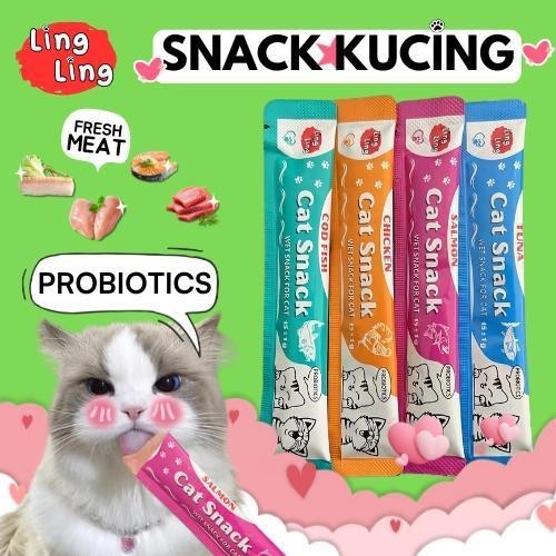 Ling LING Cat Snack Snack Treats Treat Cat Liquid Creamy Tube Probiotic ...